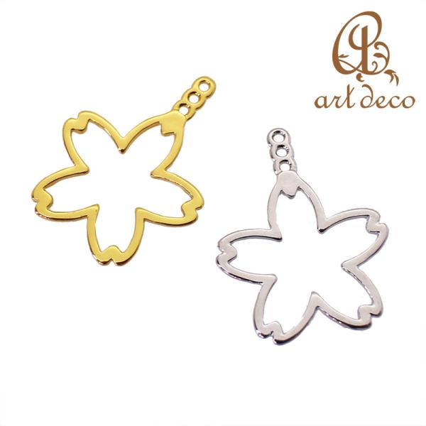 桜の花びら型のピアス用バックキャッチバックキャッチ,ピアス,耳飾り,桜,花びら,植物,自然,ゴールド,ニッケル,シルバー,金,銀,アクセサリー,パーツ,アクセサリーパーツ,ハンドメイド,アレンジ,手芸,材料,金具,部品,カラワク,空枠,ミー...