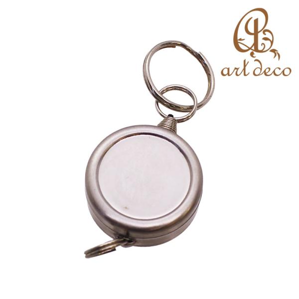 小さめサイズの万能リールキーホルダーキーホルダー,キーリング,リール,ワイヤー,チェーン,シルバー,銀,アクセサリー,パーツ,アクセサリーパーツ,ハンドメイド,アレンジ,手芸,材料,金具,部品,カラワク,空枠,ミール皿,レジン,アート,飾り...