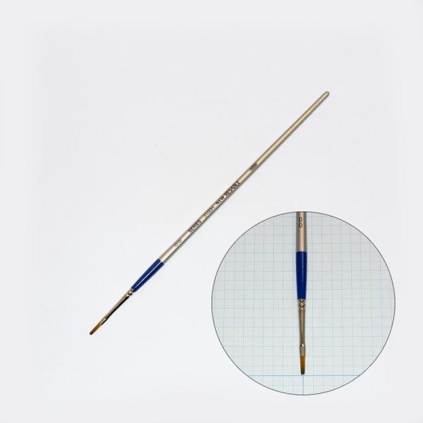 リセーブル毛＋羊毛　フラットしなやかさと絵の具の含みを良くするために羊毛を最適量でブレンドした筆です。リセーブル原毛ならではの穂先の揃い、含みの良さ、まろやかなタッチはまさに水彩筆としての持てる力をフルに発揮します。No.00　穂丈×巾：9...