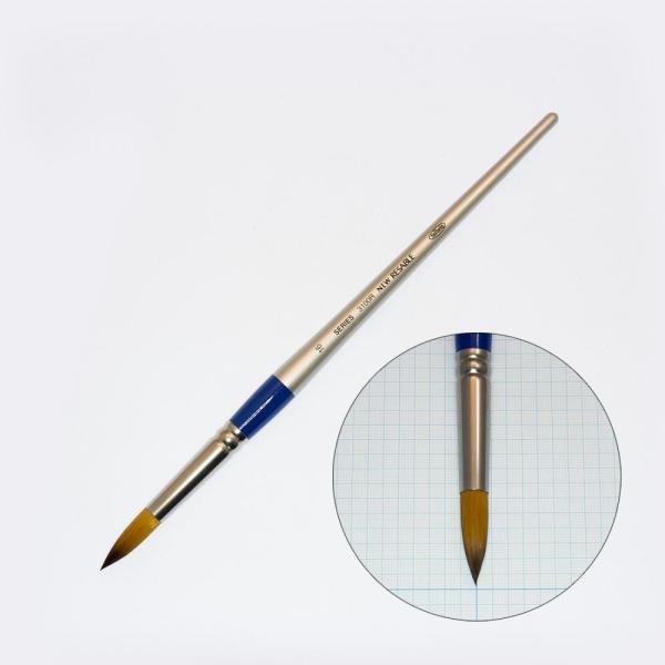 リセーブル毛＋羊毛　ラウンドしなやかさと絵の具の含みを良くするために羊毛を最適量でブレンドした筆です。リセーブル原毛ならではの穂先の揃い、含みの良さ、まろやかなタッチはまさに水彩筆としての持てる力をフルに発揮します。No.16　穂丈×巾：3...