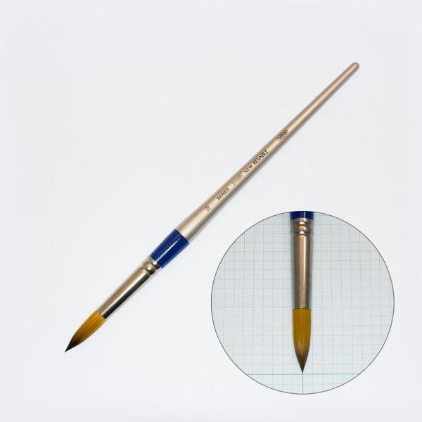 リセーブル毛＋羊毛　ラウンドしなやかさと絵の具の含みを良くするために羊毛を最適量でブレンドした筆です。リセーブル原毛ならではの穂先の揃い、含みの良さ、まろやかなタッチはまさに水彩筆としての持てる力をフルに発揮します。No.18　穂丈×巾：3...