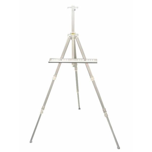 丈夫で軽量、コンパクトな野外用イーゼル。野外制作の必需品です。絵画制作はもちろんディスプレイにも適しています。最大制作号数：Ｆ５０号タテカラー：シルバーサイズ：タカサ1,750×ヨコ810×オク750mm（仕舞寸法640mm）重量：1,03...