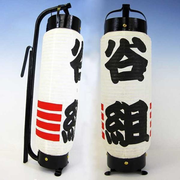 ■正面の文字をご記入ください■※戴いた原稿からサンプル画像を作成します。　メールで確認をしていただいてから制作するので安心です。◆下に３本の赤いラインが入ると、お祭り提灯らしさが表現でします。※江戸型の弓張り提灯で「中太・ちゅうぶと」と呼ば...