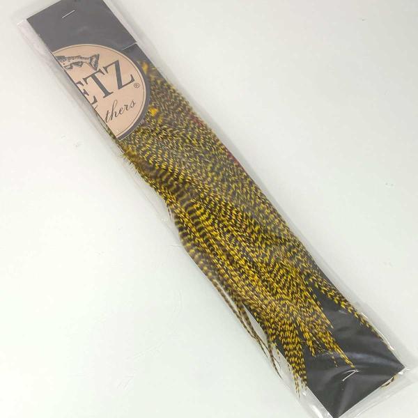 Metzのルースターケープ グレード2 ハーフサイズです。カラーはイエローグリズルで、自然な濃淡があり渓流向けドライフライと相性の良い素材です。繊維密度があり扱いやすく、#10〜#14前後のフライ制作に使用できます。高品質で価格とのバランス...