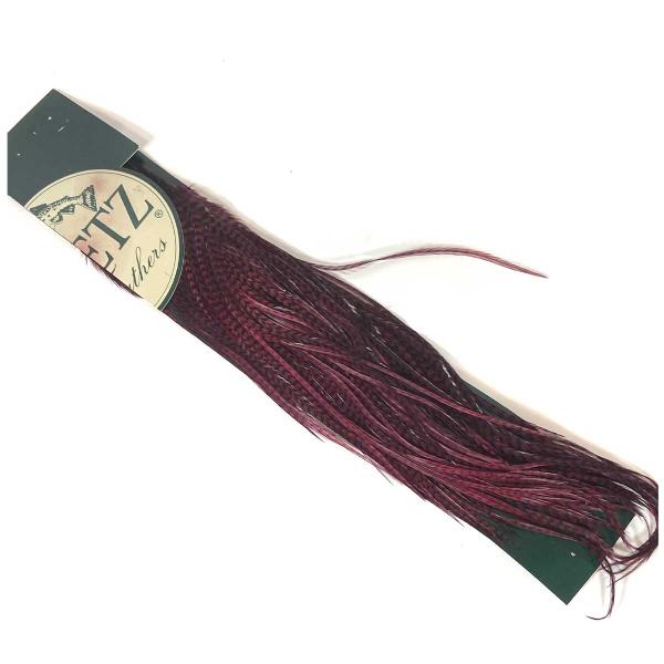 Metz（メッツ）グレード2のコックサドルハックル、ハーフサイズ仕様です。カラーはダーククラレット（Dark Claret）のグリズル。深みのある赤褐色を基調に、グリズル特有の縞模様が入ったクラシックな色調です。光量の違いによって表情が変わ...