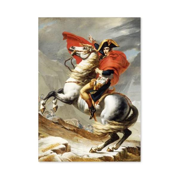 ジャック＝ルイ・ダヴィッドサン 『ベルナール峠を越えるナポレオン・ボナパルト』【商品特徴】日本製で紙と印刷にこだわっています。印刷が綺麗なのが特徴です。 名刺程の厚さの紙を使っていますので扱いやすく強いです。インテリアや絵画風 壁紙ポスター...
