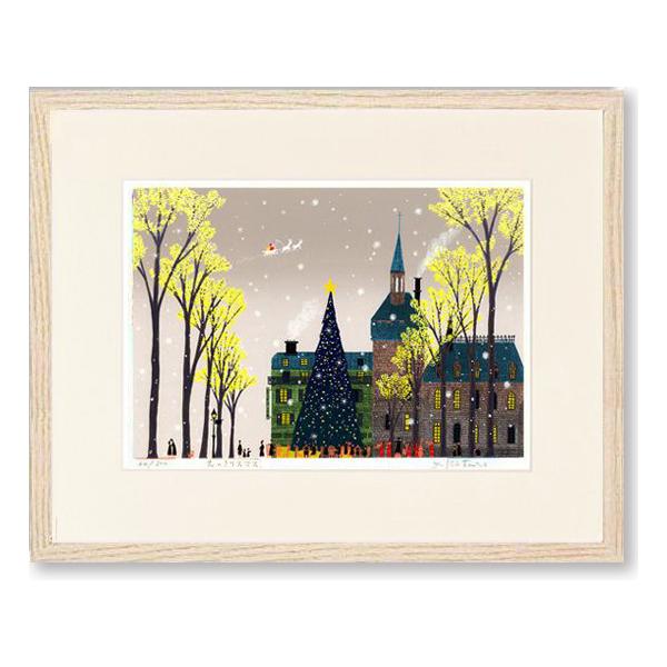 作品　　　： シルクスクリーン版画限定枚数　： 500枚額サイズ　： 53 x 41.5cm作品サイズ： 35 x 24cm重量　　　： 1.6kg（仕様）マット　　：生成りエンボスマット額表面　　：アクリル使用(作品について）心温まる冬の...