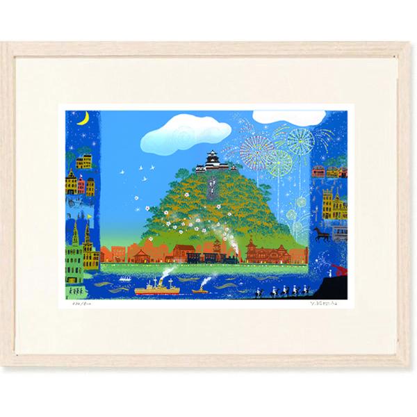 作　家　　： 吉岡浩太郎作品名　　： 坂の上の雲のまち松山作品技法　： ジグレー版画限定枚数　： 500枚額サイズ　： 53 x 41.5cm作品サイズ： 37.5 x 26.5 cm（マット窓抜き寸法）重量　　　： 2kg（額装仕様）フレ...