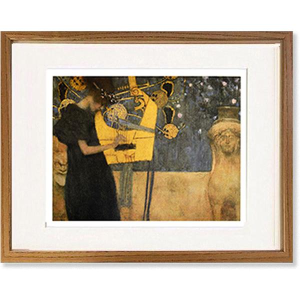 作　家　　： グスタフ・クリムト作品名　　： 音楽（ LA MUSIQUE ）作品技法　： 複製画額サイズ　： 40    x 31    cm作品サイズ： 27.5 x 21.5 cm（マット窓抜き寸法）重量　　　： 2kg（額装仕様）フ...