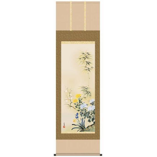 本紙　：新絹本（特殊印刷 + 手彩色）サイズ：幅54.5 x 190cm（尺五）表装  ：正絹二丁本表装軸先　：陶器収納箱：桐箱畳紙収納表装品質+年間保証付き(作品構図 国内生産にこだわった商品です）