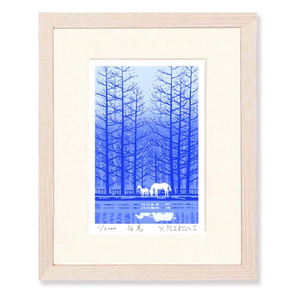 作品　　　： ジグレー版画限定枚数　： 2000枚額サイズ　： H 280 x W 225 x D22 （単位mm)作品サイズ： H 145 x W 65（単位mm）重量　　　： 0.8kg（仕様）マット　　：生成エンボスマット 2mm表面...