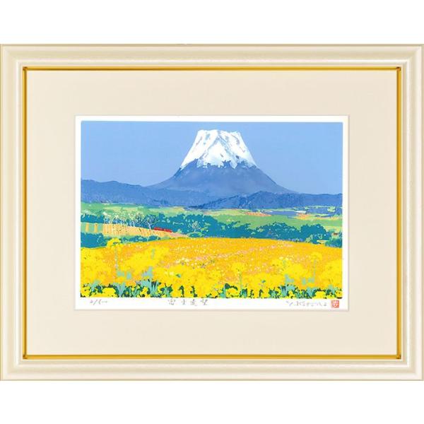 作品　　　： ジグレー版画限定枚数　： 500枚額サイズ　： 56.5  x  45  cm作品サイズ： 37.5  x  26.5cm （マット窓抜寸法）（仕様）額　　　　：木製（色：ホワイトパール）マット　　：生成りエンボスマット（2m...