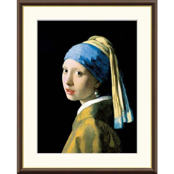 作品　　　： ジグレー高精彩画額サイズ　： H 420 x W 520 作品サイズ： H 300 x W 395重量　　　： 1.0 kg（作品について）「真珠の耳飾りの少女」は、フェルメールによる17世紀オランダの名作で、「北方のモナ・リ...