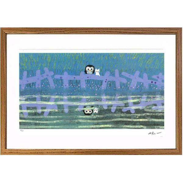 作品　　　：版画限定　s800枚　　　s800の、頭のsはセカンドエディションのことで、　　　初版 完売後、好評につき、作家 承諾のもとに、　　　再び版をおこし作製（限定枚数）した作品。額サイズ　 ： 32.0 x 44.0cm作品サイズ ...