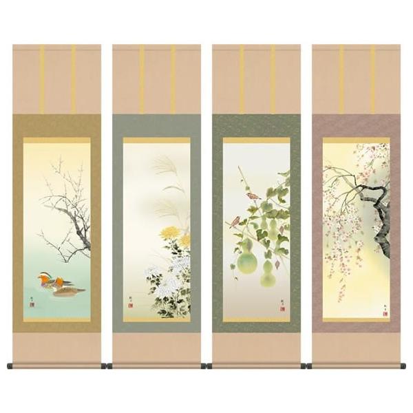 本紙　：新絹本（特殊印刷 + 手彩色）サイズ：幅44.5 x 164cm（尺三）表装　：洛彩鍛子本表装軸先　：陶器収納箱：化粧箱収納表装品質10年間保証付き(作品構図 国内生産にこだわった商品です）送料無料