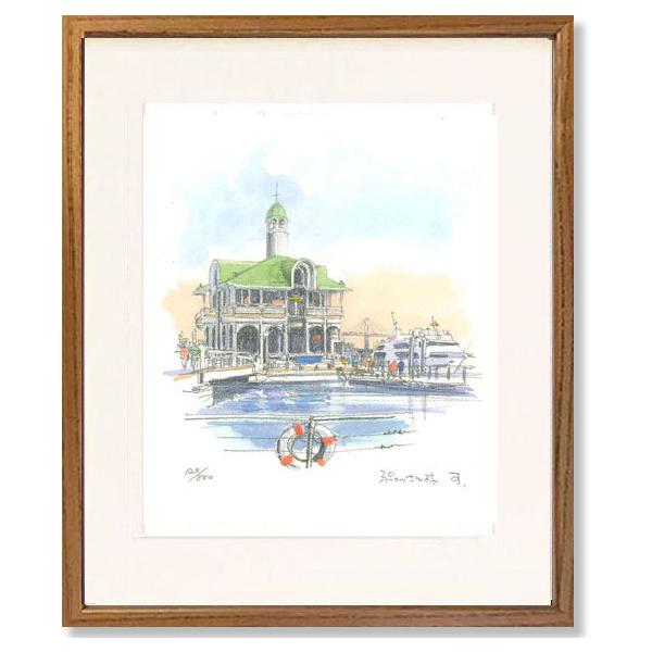 作品　　　： 版画限定枚数　： 800枚 額サイズ　： 45 x 37cm重量　　　： 1.4kg（仕様）　　　 額　　　　： 木製マット　　： 生成りエンボスマット額表面　　： アクリル