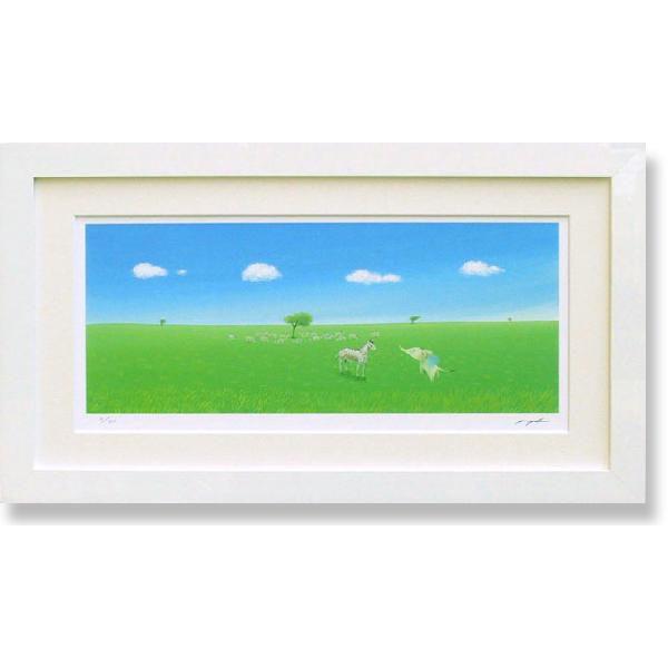 版画限定枚数　： 800枚額サイズ　 ： 31.5 x 54.5cm作品サイズ： 16.0 x 40.0cm重量　　　　： 1.4kg額付価格　