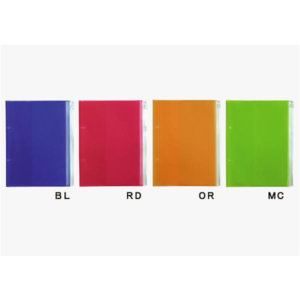 ノートブック A5 A5-2穴 リフィール ポケット カバー カラー(レール ファスナー ポケット 付き)  [m]雑貨 文房具 デザイン おしゃれ かわいい ２穴シリーズ〜メール便OK〜 選んで使う自分スタイルの《A5-2穴 シリーズ》便...