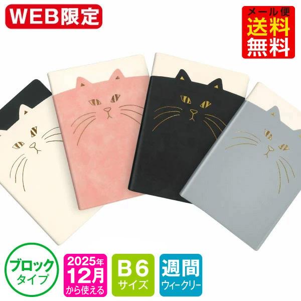 手帳 WEB限定 2026年 1月始まり  12月から使える B6 / ブロックDB6-ポケネコ mスケジュール帳 B6 手帳 B6サイズ b6 かわいい 12月始まりDB6シリーズは、最もポピュラーなカジュアルダイアリーです。A6サイズよ...
