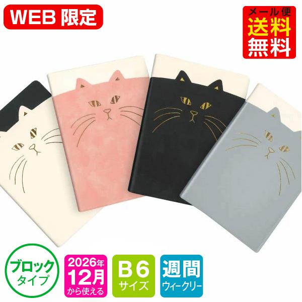 手帳 WEB限定 2027年 1月始まり  12月から使える B6 / ブロックDB6-ポケネコ mスケジュール帳 B6 手帳 B6サイズ b6 かわいい 12月始まりDB6シリーズは、最もポピュラーなカジュアルダイアリーです。A6サイズよ...