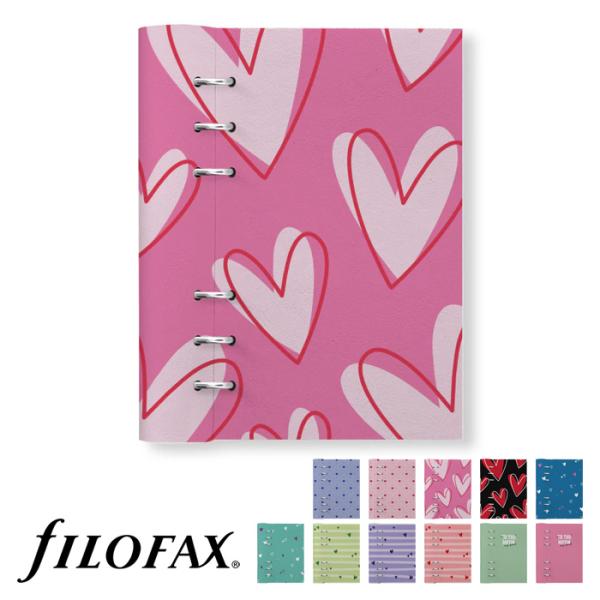 【メーカー名】ファイロファックス / fILOFAX【シリーズ名】クリップブック ラブ / Clipbook Love【サイズ】バイブルサイズ(聖書サイズ)【カラー】エレガントラブブルー、エレガントラブピンク、ハートピンク、ハートレッド、リ...