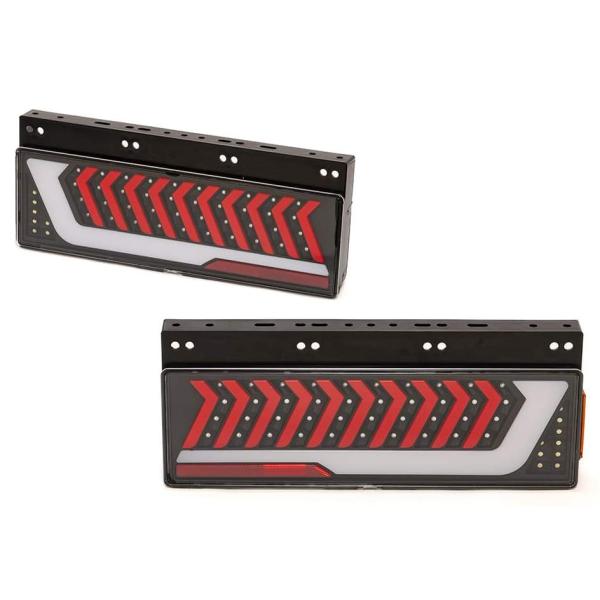 ★点灯/装着画像はスモーク/ホワイトバーモデルです★【商品説明】・ジムニーで有名な《ショウワガレージ》から、　待望のトラック用テールランプの登場です！・純正3連テール置き換えサイズで、　大型車や4トンセミワイド車など、　スペースに余裕のある...