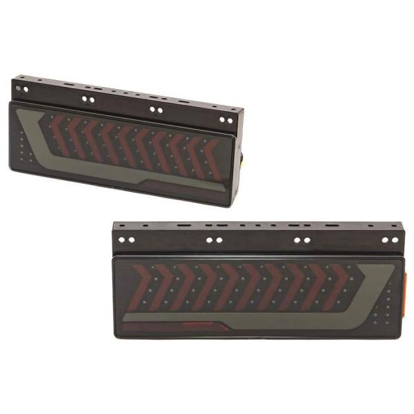 ★点灯/装着画像はスモーク/ホワイトバーモデルです★【商品説明】・ジムニーで有名な《ショウワガレージ》から、　待望のトラック用テールランプの登場です！・純正3連テール置き換えサイズで、　大型車や4トンセミワイド車など、　スペースに余裕のある...