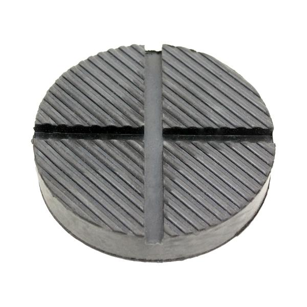 ジャッキ作業中に車体をキズつけない・車体を保護する。・ガレージジャッキ 汎用タイプ。●本体サイズ：約φ125×25（H）mm●重さ：245g