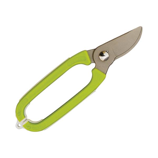 ◆◆用途◆◆枝切り用。◆◆機能◆◆バネ力が軽いので少ない女性の握力でも開閉作業が楽に行えます。内蔵バネなので外バネで手を挟むという問題がありません。ワンタッチストッパーなので握ると簡単にロックが外れ、作業が楽です。太枝(10mmまで)もラク...