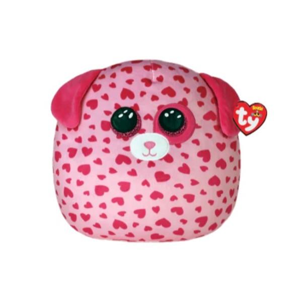 SQUISH A BOOS ティックル10インチもっちもちでふわふわな抱き心地。おうちでお昼寝。乗り物でお昼寝。抱きながらリラックスと抱いても、敷いても枕にしても心地よい商品です。 Name:TICKLE - dog pink heart ...