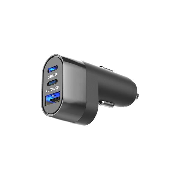 USB PD(Power Delivery)規格対応PD20W対応が2ポートとUSB-A 1ポート搭載●車のDCソケットを3ポートのUSB電源に変換。PD20W対応が2ポート搭載。●USB PD(Power Delivery)規格対応USB...