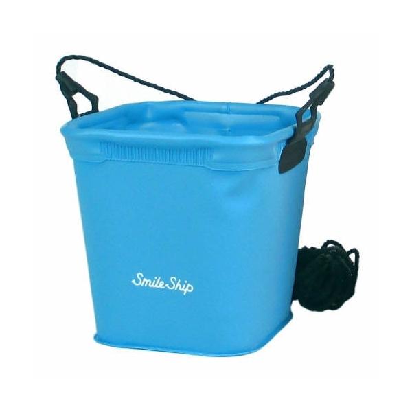 水汲み・手洗い・アミ入れ等、サビキ釣りの必需品!角型なので収納に便利で自立性が良く型崩れしない。