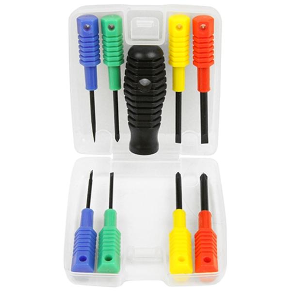 家庭内でのネジ締めに便利な8本組ドライバーセットです。■■■用途■■■各種ネジの締め付け、緩め作業。■■■機能・特徴■■■ハンドルに穴が開いているので、力強い締め付けも可能です。■■■仕様■■■●8本組。●セット内容：+0・+1・+2・-1...