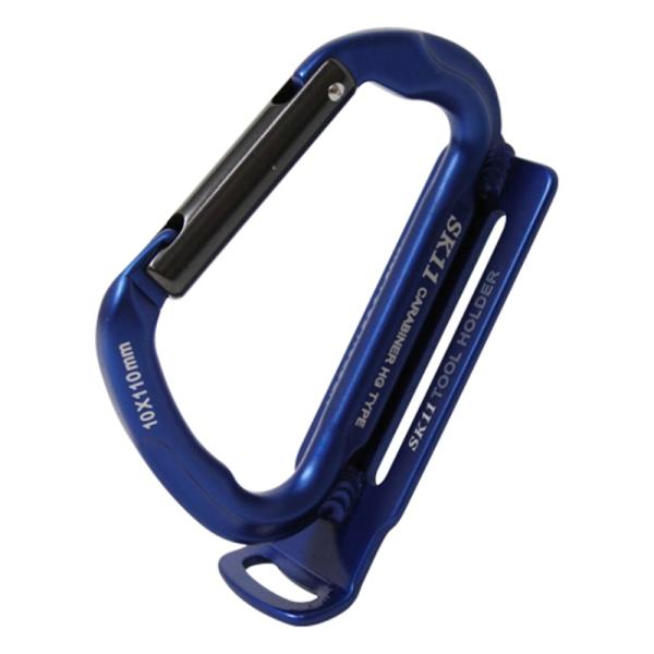 ベルトホルダー一体型の、アルミ鍛造製で軽量、高強度、高品質のカラビナです。■■■用途■■■簡易工具つりさげ。■■■機能・特徴■■■鍛造アルミ極太カラビナ使用で軽量で耐久性があり安心です。■■■仕様■■■●10×110mm。●色：ブルー。■■...