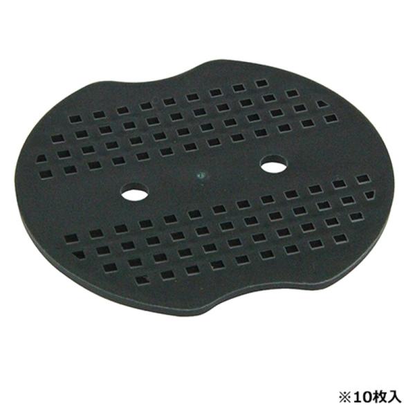 防草シートやビニールマルチ等の固定で最適です。■■■用途■■■コの字ピン・Uピン用押えパット。■■■機能・特徴■■■大型でシートをしっかり押えることができます。■■■仕様■■■●パットサイズ：70×60mm。●パット厚さ：2mm。●入数：10枚。