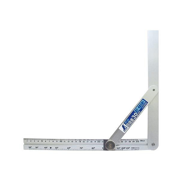 キャッチコピーアルミ自由金30cm角度目盛・筋交付です。用途任意の角度写しやケガキ作業、丸ノコガイド定規としても使用できるアルミ自由金。特徴溶接の角度確認に便利です。筋交付なのでしっかり固定し作業中の角度変化を防ぎます。アルミ製で軽く、高所...