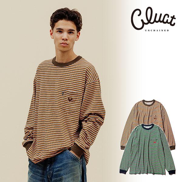CLUCT クラクト 30％OFF SALE セール環境に優しいリサイクル糸を使用したボーダーカットソーです。左胸ポケット部分の刺繍が特徴です。CONTENT _ COTTON 100%サイズ/着丈/身幅/肩幅/袖丈M/69cm/56cm/...