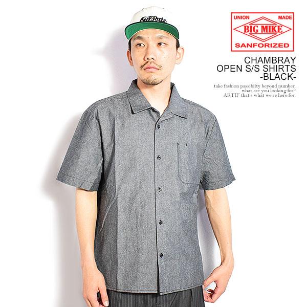 【発売日：2026年05月01日】BIG MIKE ビッグマイクTシャツ一枚では物足りない、けれど長袖シャツは暑すぎる。そんな真夏の装いに、大人の品とリラックス感をもたらすのが、このシャンブレーオープンカラーシャツです。首元を締め付けない開...