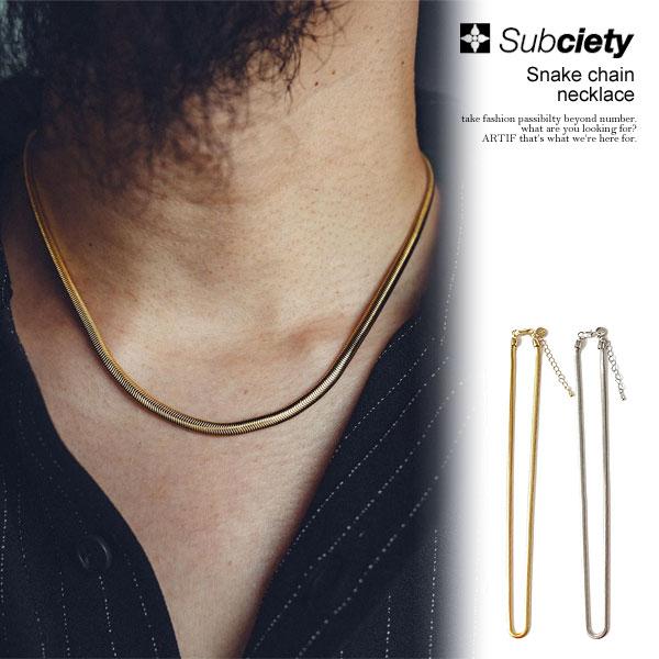 【発売日：2025年07月07日】SUBCIETY サブサエティ●商品説明真鍮製のスネークチェーンのネックレス。肌に沿いながら滑らかな動きを魅せる。短めの45cmの長さで首元を彩るアイテム。●素材真鍮●SIZEFREE(チェーン幅0.2cm...