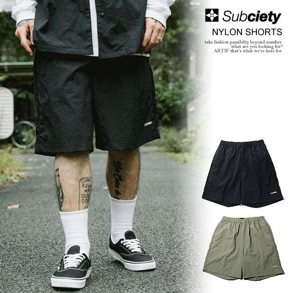 【発売日：2024年02月25日】SUBCIETY サブサエティ 30％OFF SALE セール シンプルな作りのナイロンショーツ。生地はナイロンタフタにシワ・撥水加工、裏面にはアクリルコーティングを施しているのでタウンユースのみならずアウ...
