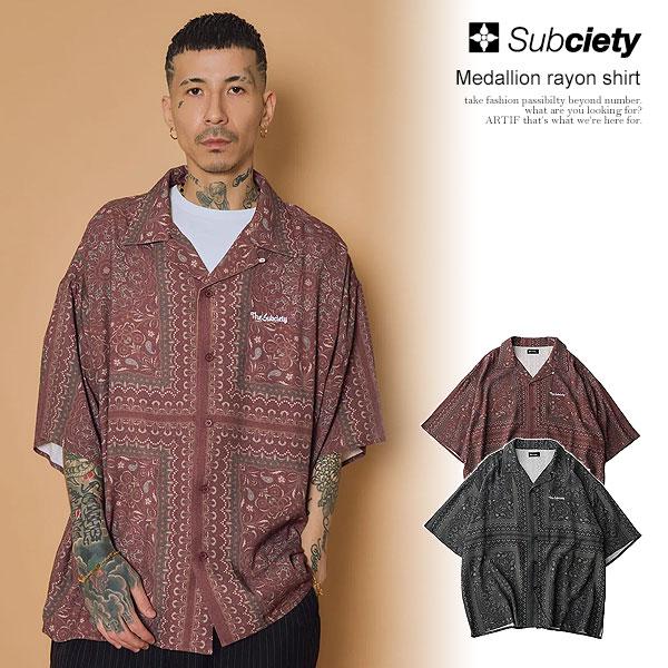 【発売日：2026年05月25日】SUBCIETY サブサエティ●商品説明レーヨン100%のメダリオン柄オープンカラーシャツ。抜群の肌触りと上品なドレープ感をもち、通気性・吸湿性に優れたレーヨン100％生地を採用。ペルシャ絨毯に見られるメダ...