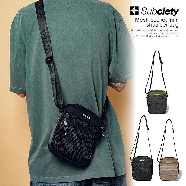【発売日：2026年02月15日】SUBCIETY サブサエティ●商品説明シンプルで実用性に優れたショルダーバッグ。デイリーユースに便利なサイズ感のミニショルダーバッグ。編み目の大きなハニカムメッシュで施されたフロントのファスナー付きポケッ...