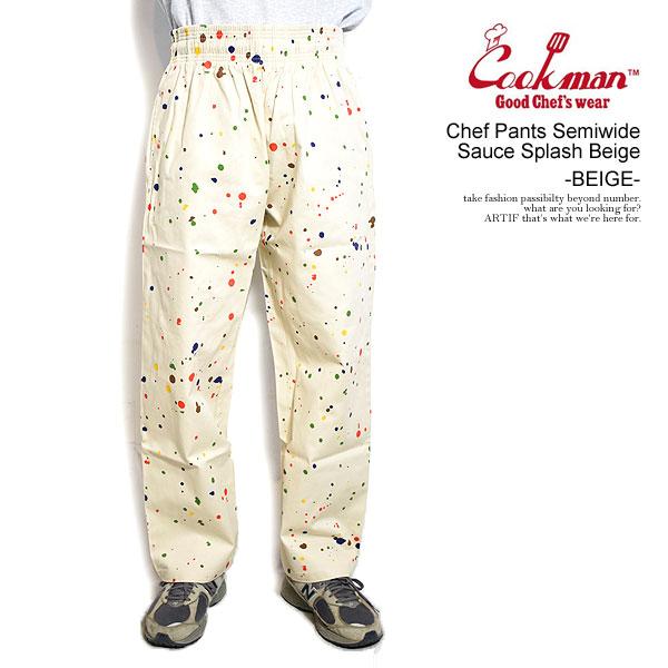 【発売日：2025年03月07日】COOKMAN クックマン●商品説明通常のシェフパンツよりも裾周りをややルーズに仕立てたセミワイドパンツ。動きやすくリラックス感のあるシルエットは、シェフのみならずカリフォルニア西海岸のスケーター達からも愛...
