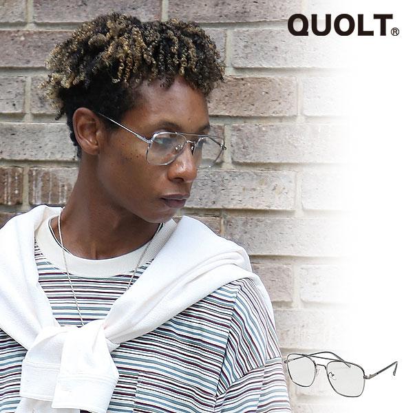 QUOLT クオルト ダブルブリッジのシルバーカラーフレームにクリアレンズ＆クリアグレーモダンパーツを組み合わせた眼鏡。スタイリングに新鮮さを与えます。素材 : NICKEL-ALLOYサイズ : 53 □ 21-149