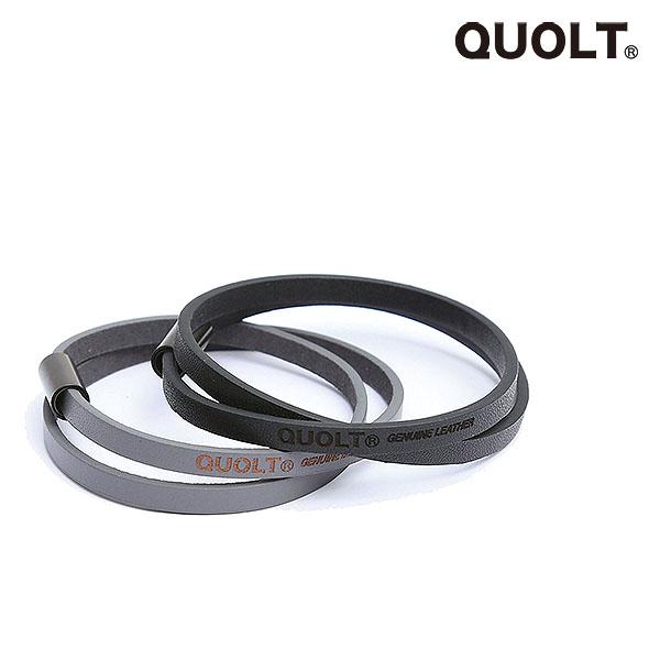 QUOLT クオルト 牛革とマグネット式ブラックパーツを組み合わせた二重巻きブレスレット。素材 : LEATHERSIZE : 40cm