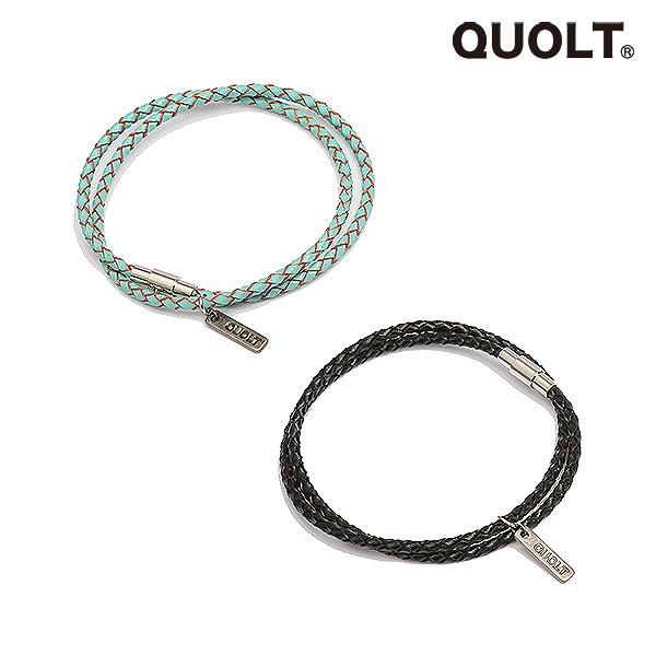 QUOLT クオルト 編み込みレザーを使用した二重巻ブレスレット。軽量でさりげない存在感が夏のスタイリングに重宝する。ストッパー付きのマグネット留め具で着脱が楽なのも魅力。素材 : LEATHERサイズ : 39cm■DELI : 7月上旬...