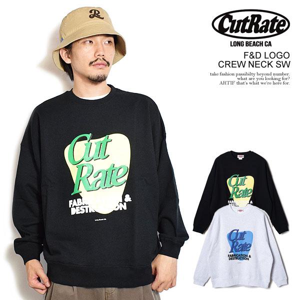 【発売日：2024年09月18日】CUTRATE カットレイト 30％OFF SALE セール CUTRATEのF&amp;D LOGOをフロントに落とし込んだクルーネックのスウェット。シルエットはドロップショルダーのクルーネックスウェット...