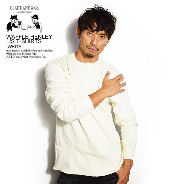 【発売日：2019年10月29日】GLAD HAND グラッドハンド30年代から40年代のUSAメイドアンダ―ウェアに見られるディテールや独特の風合いが見事に表現されたパックTシャツシリーズ。着心地抜群のワッフル素材の長袖ヘンリーネックTシ...