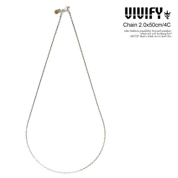【発売日：2023年03月07日】VIVIFY ビビファイ留め具部分にVIVIFYロゴチャームがついた、幅約2mmのシルバー製の４面カットアズキチェーンです。全長50cm素材 : ag925silverSIZE : 幅：約2mm/全長：50cm