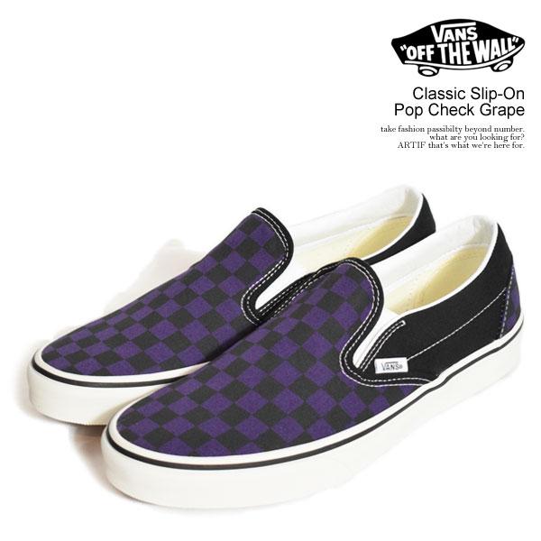 VANS（ヴァンズ） スニーカー VANS Classic Slip-On Pop Check Grape